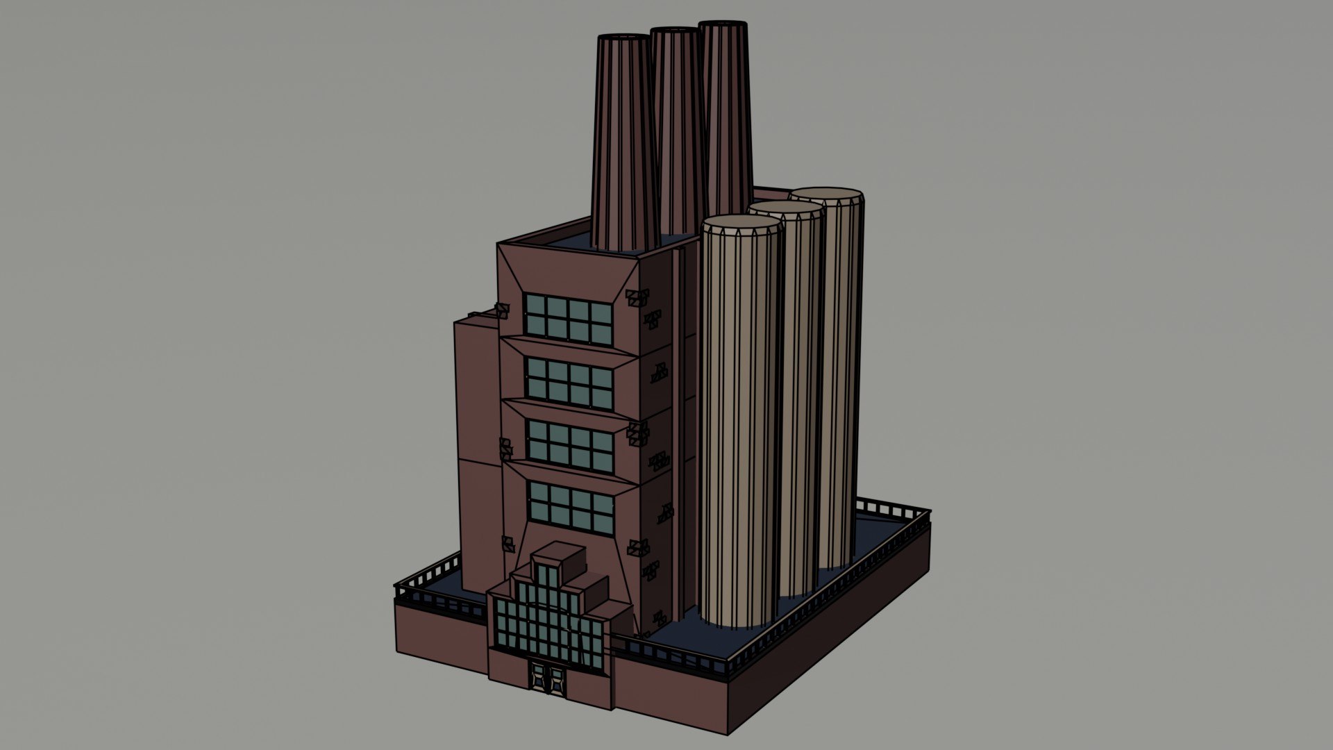 3D cartoon factory model - TurboSquid 1684006