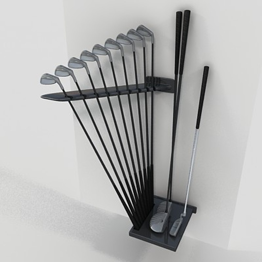 3d Set Golf Clubs Model