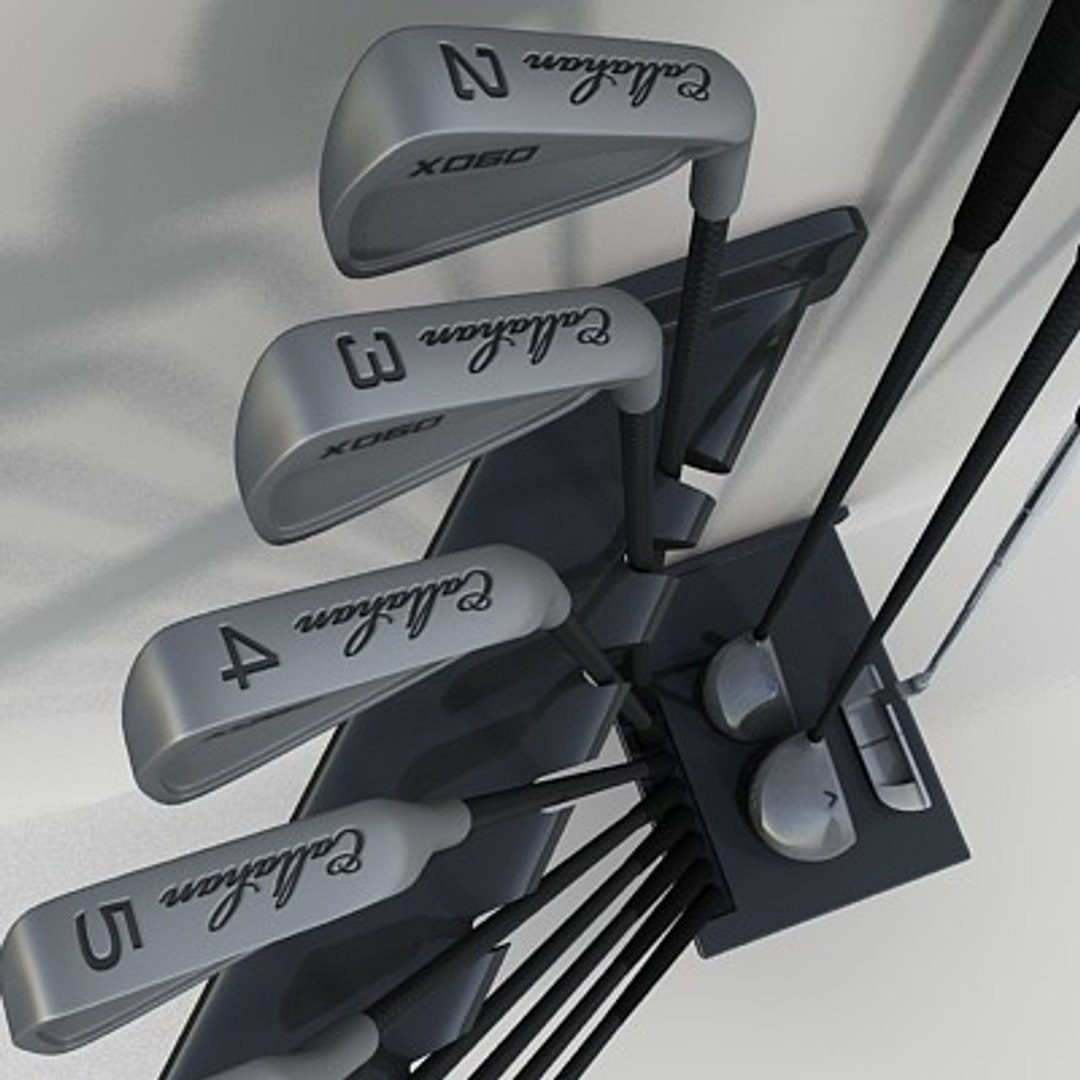 3d Set Golf Clubs Model