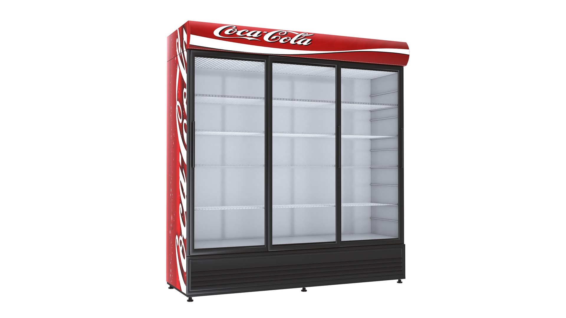 Beverage Cooler Three Glass Doors Coca Cola 3D - TurboSquid 2277693