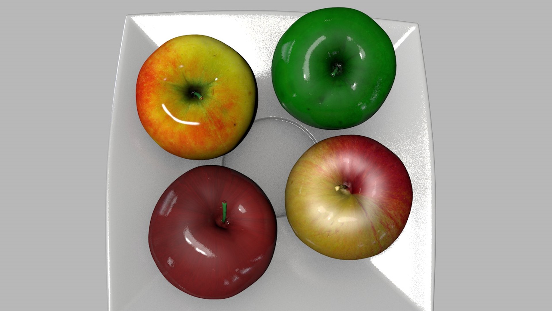 3D Apples Plate Model - TurboSquid 1499127