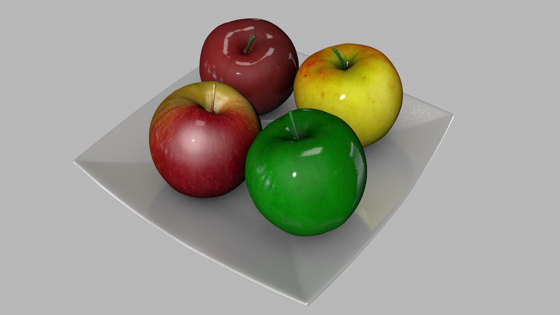 3D Apples Plate Model - TurboSquid 1499127