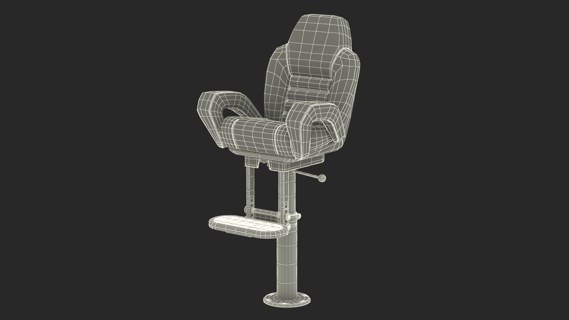 3D Captain Helm Chair With Footrest Black - TurboSquid 2337837