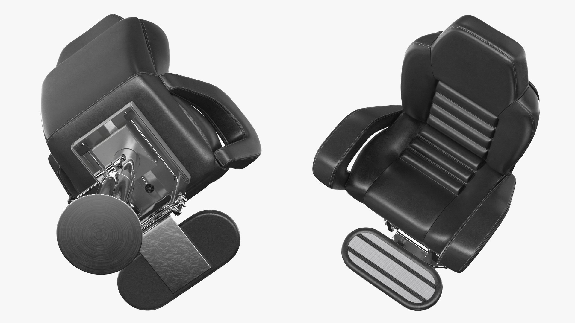 3D Captain Helm Chair With Footrest Black - TurboSquid 2337837