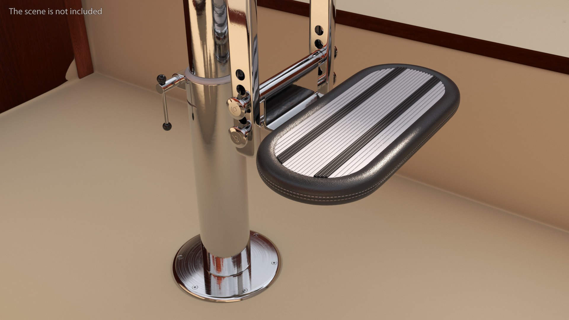 3D Captain Helm Chair With Footrest Black - TurboSquid 2337837