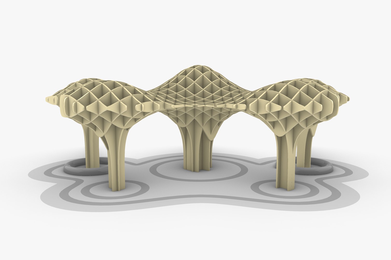 3D Waffle Structure Complex Canopy Model - TurboSquid 1969262