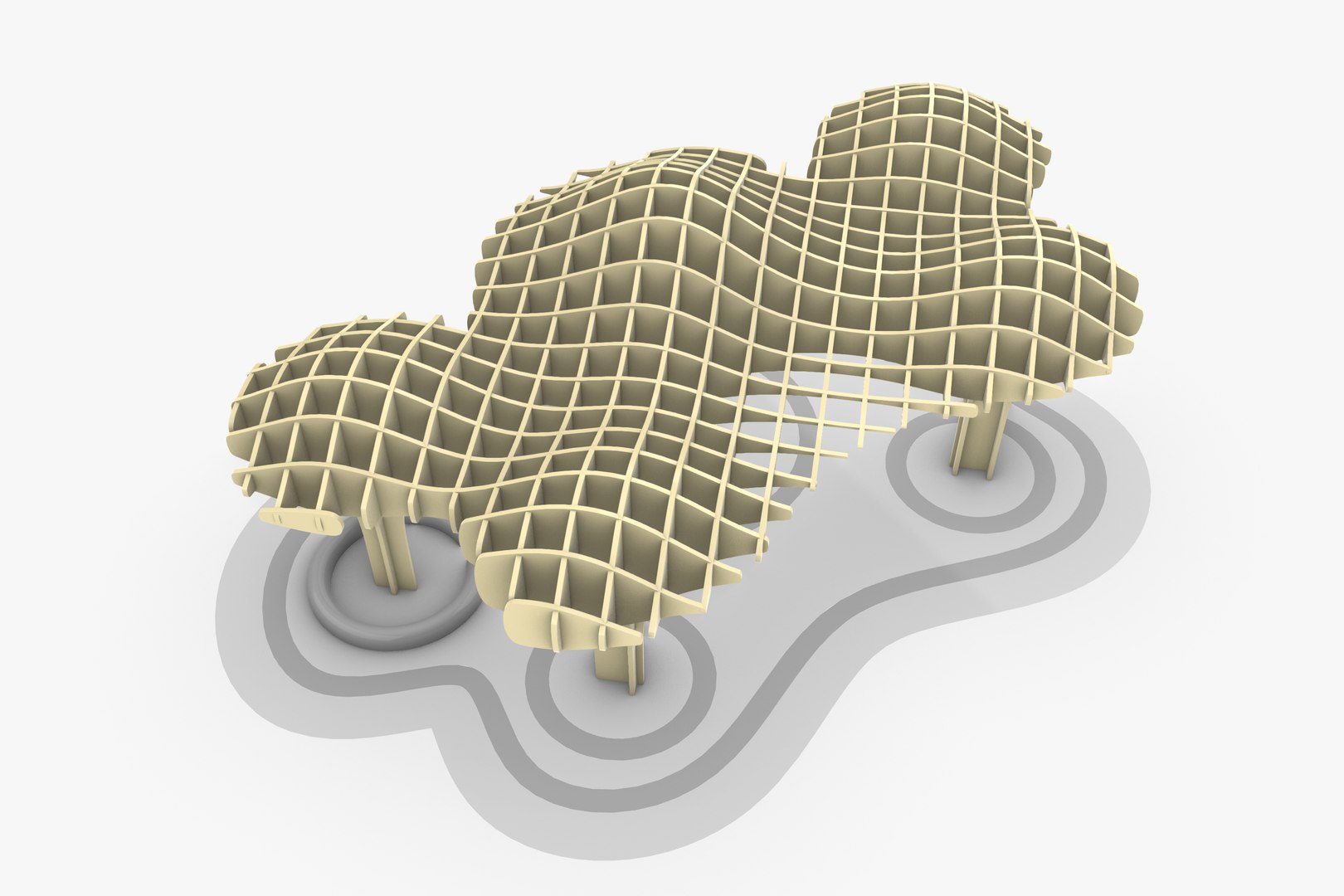 3D Waffle Structure Complex Canopy Model - TurboSquid 1969262
