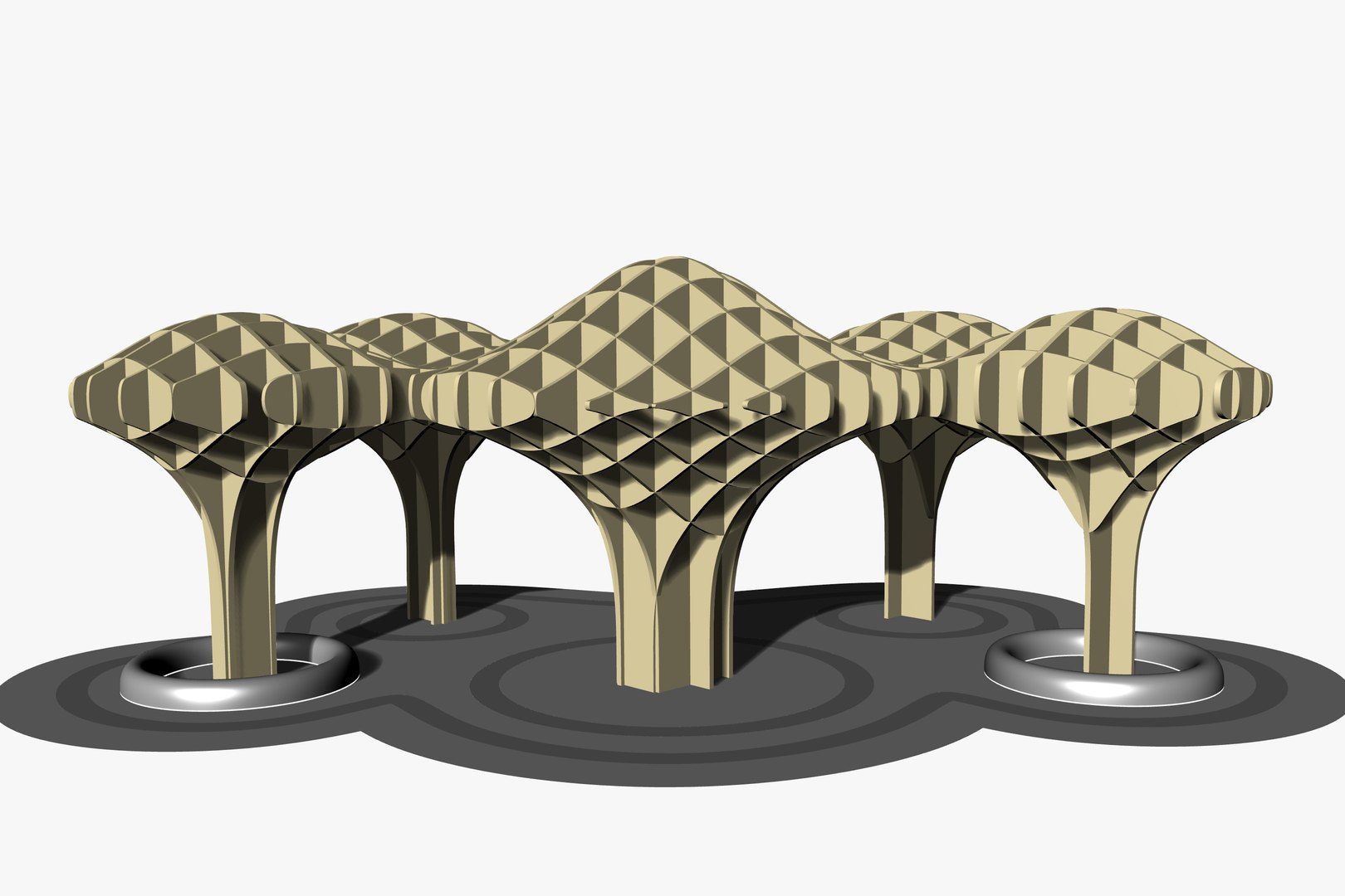 3D Waffle Structure Complex Canopy Model - TurboSquid 1969262