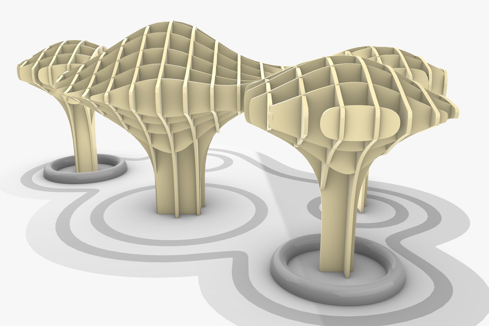 3D Waffle Structure Complex Canopy Model - TurboSquid 1969262