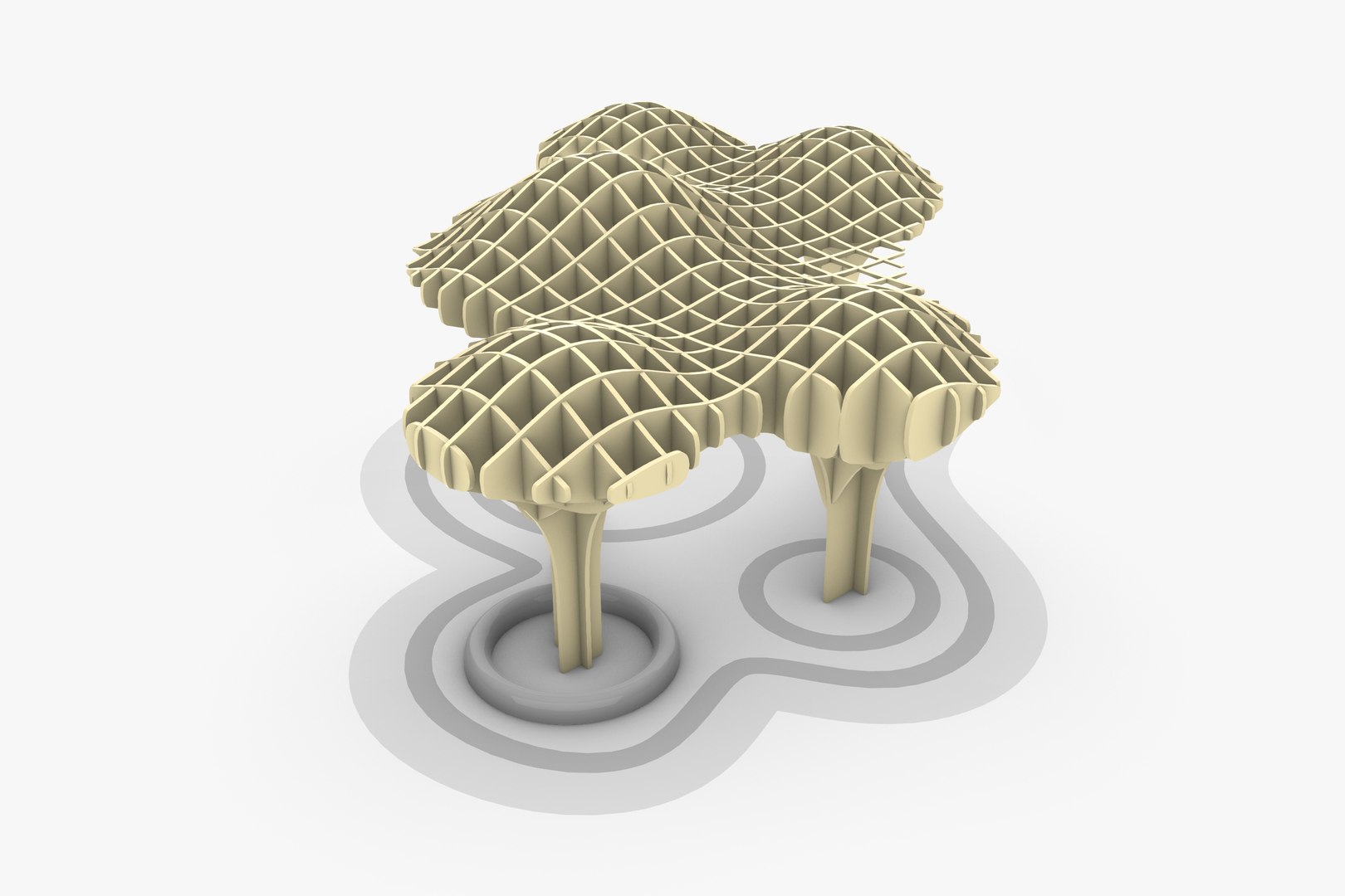 3D Waffle Structure Complex Canopy Model - TurboSquid 1969262