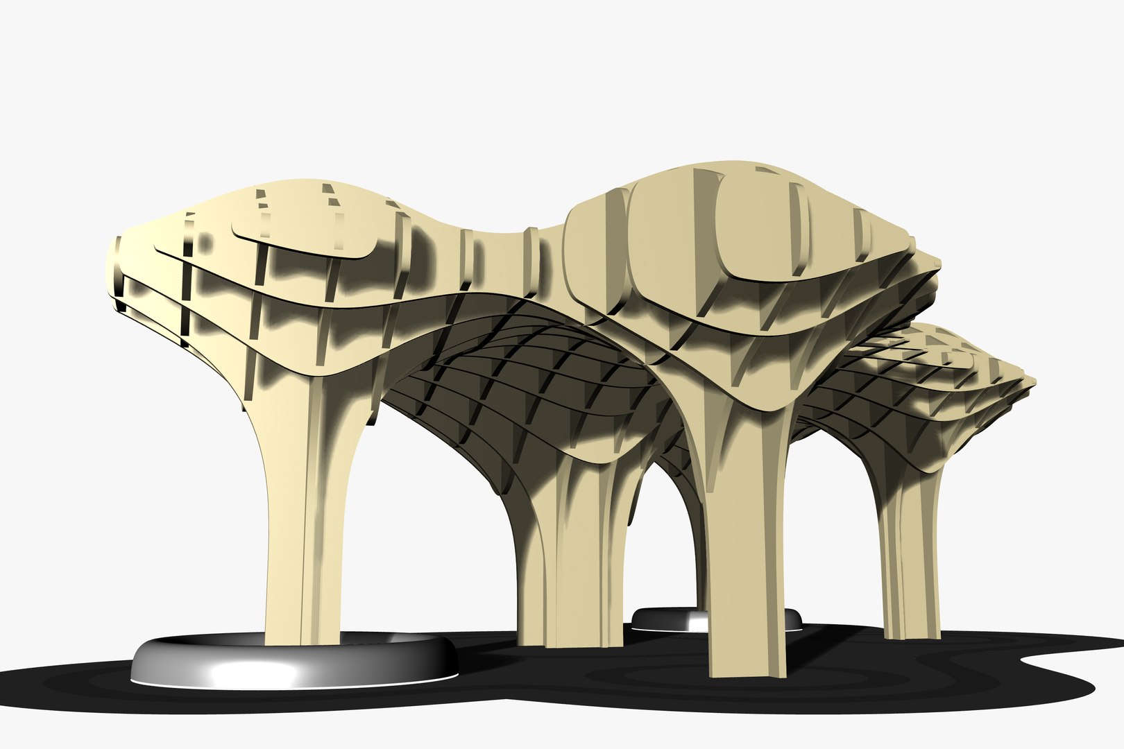 3D Waffle Structure Complex Canopy Model - TurboSquid 1969262