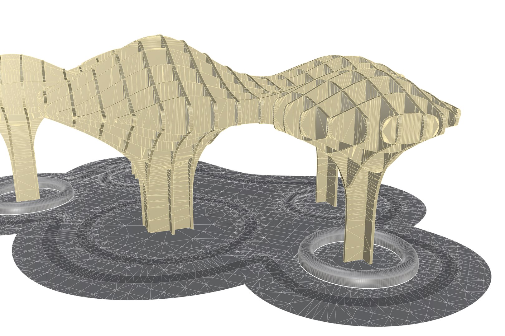 3D Waffle Structure Complex Canopy Model - TurboSquid 1969262