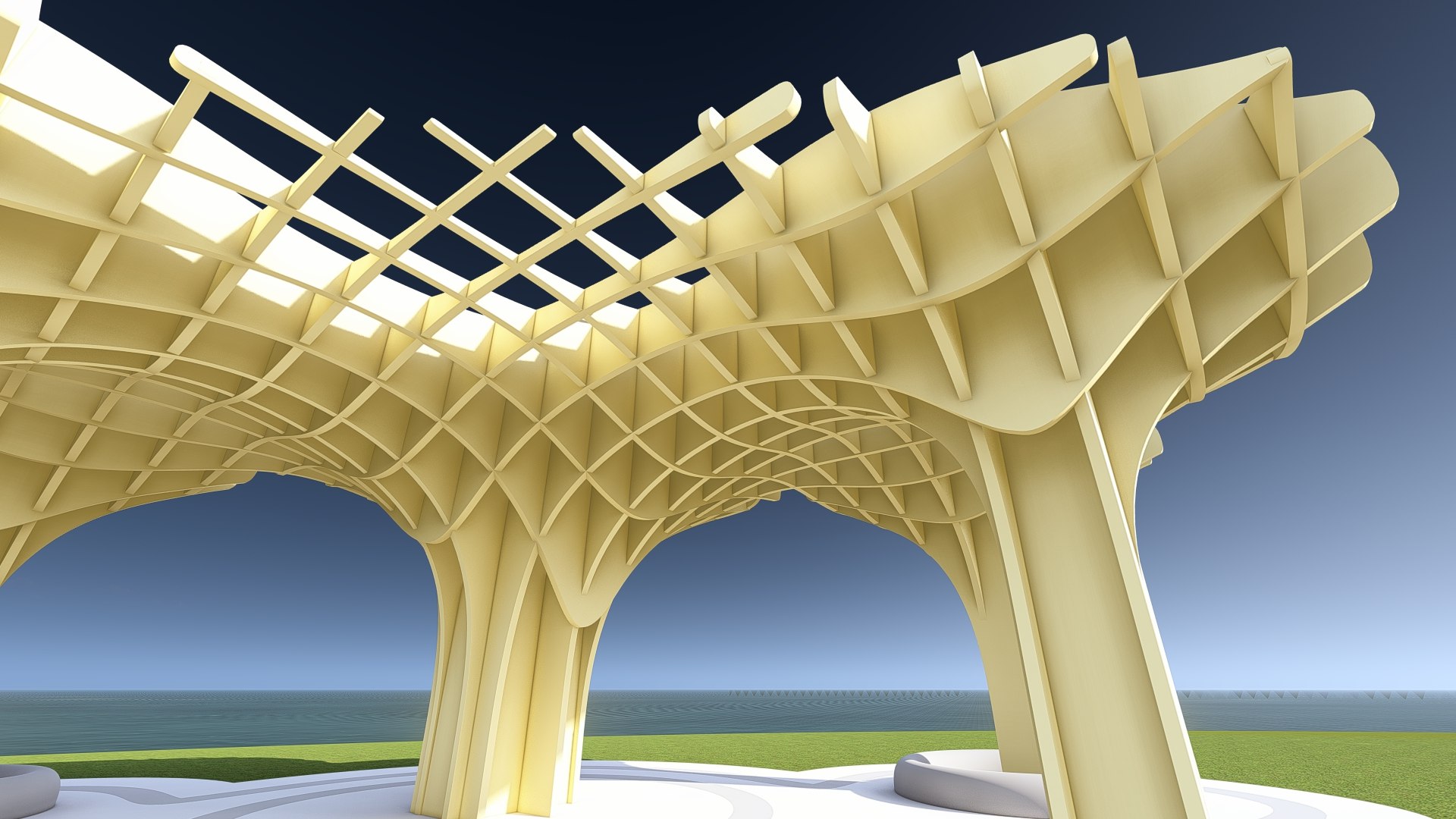 3D Waffle Structure Complex Canopy Model - TurboSquid 1969262