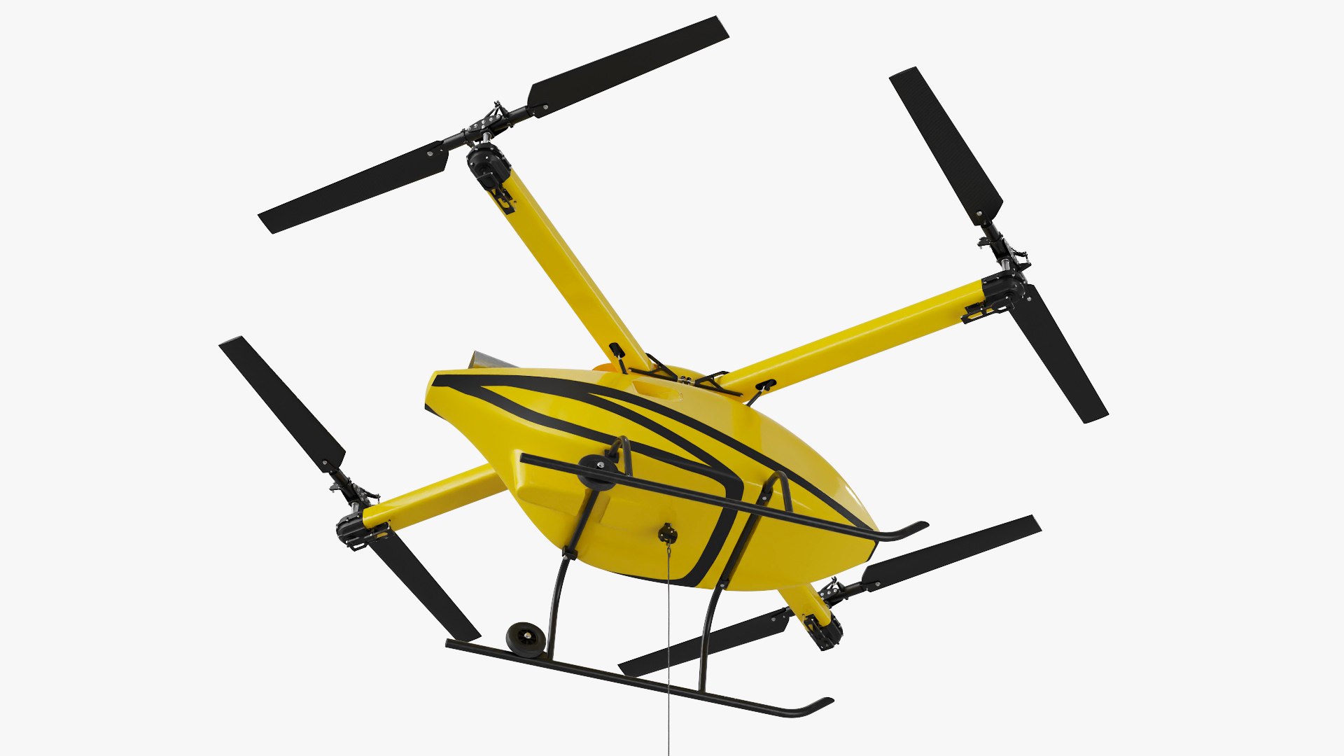 3D Aerial Cargo Delivery Drone With Suspended Load - TurboSquid 2393355