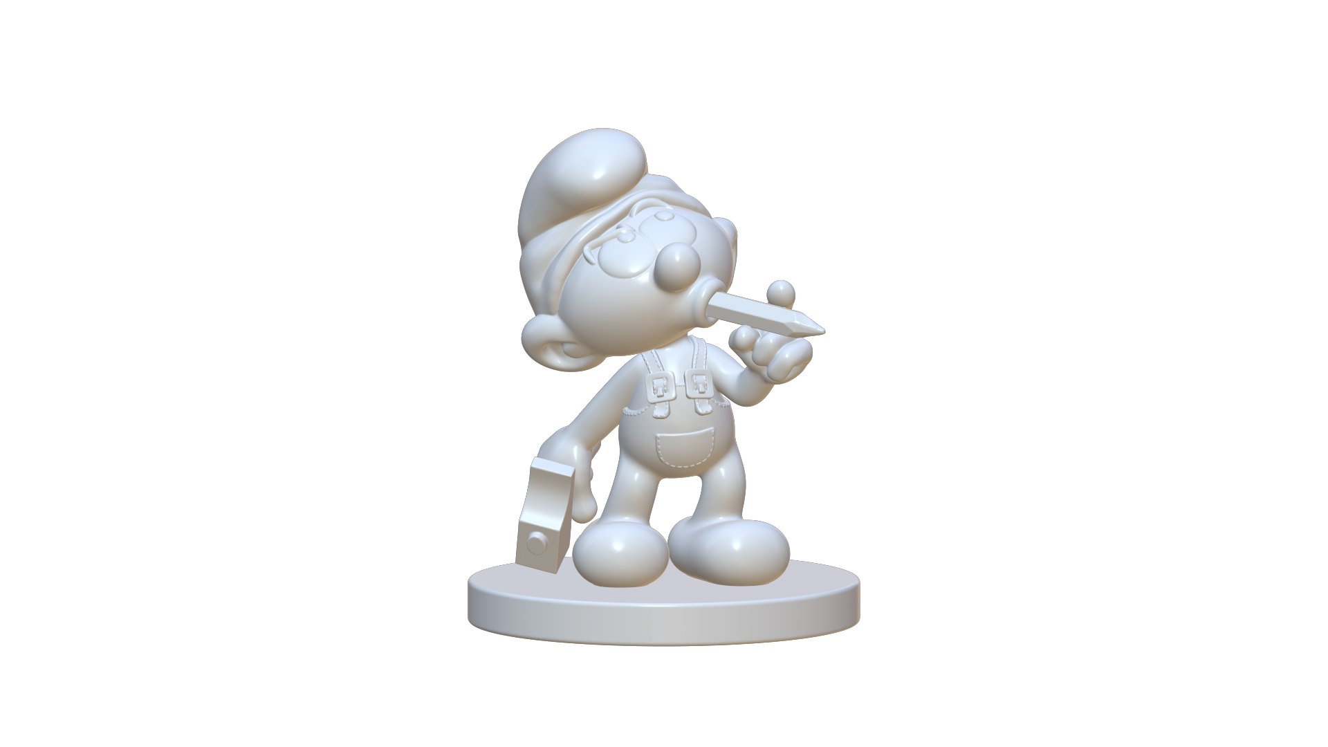 3D модель The Smurfs printable - Handy Smurf - TurboSquid 2053018