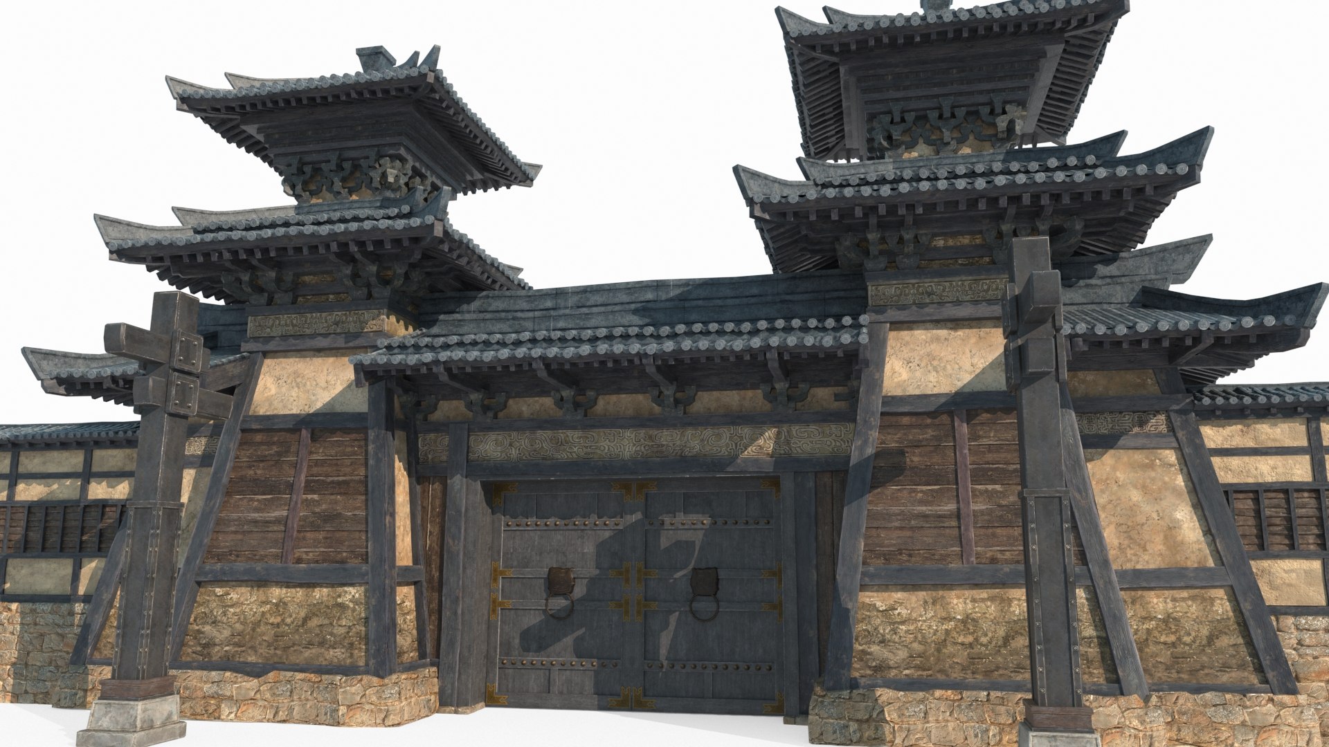 Ancient Asian Architecture Palace Gates 3D - TurboSquid 2367645