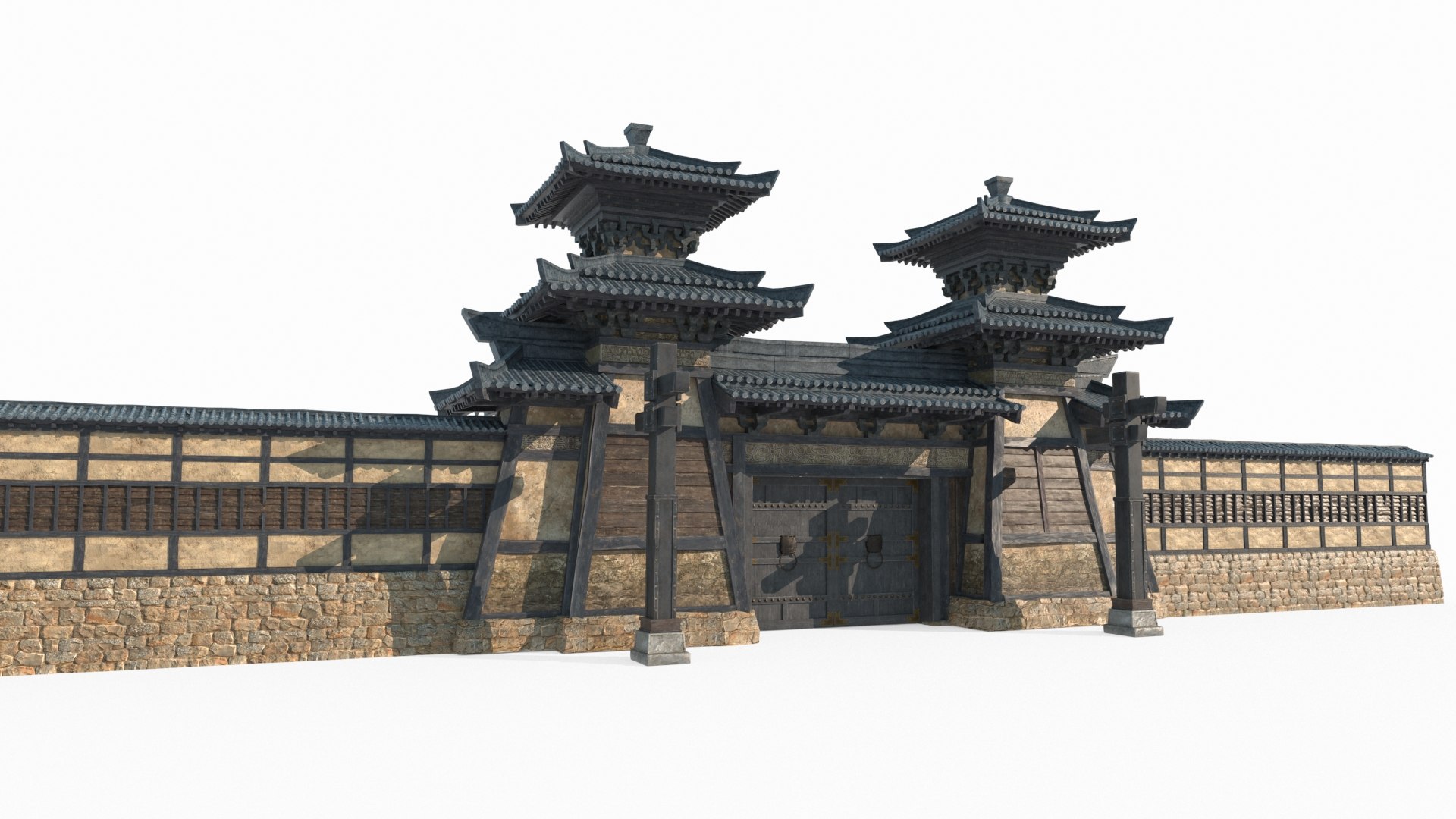 Ancient Asian Architecture Palace Gates 3D - TurboSquid 2367645