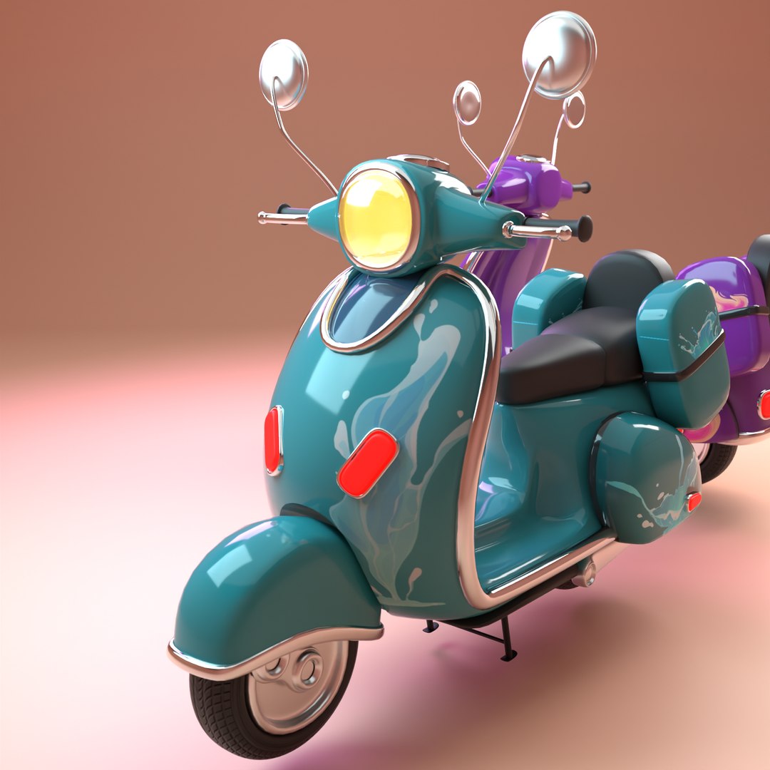Stylized Cartoon Scooter 3D Model - TurboSquid 2261321