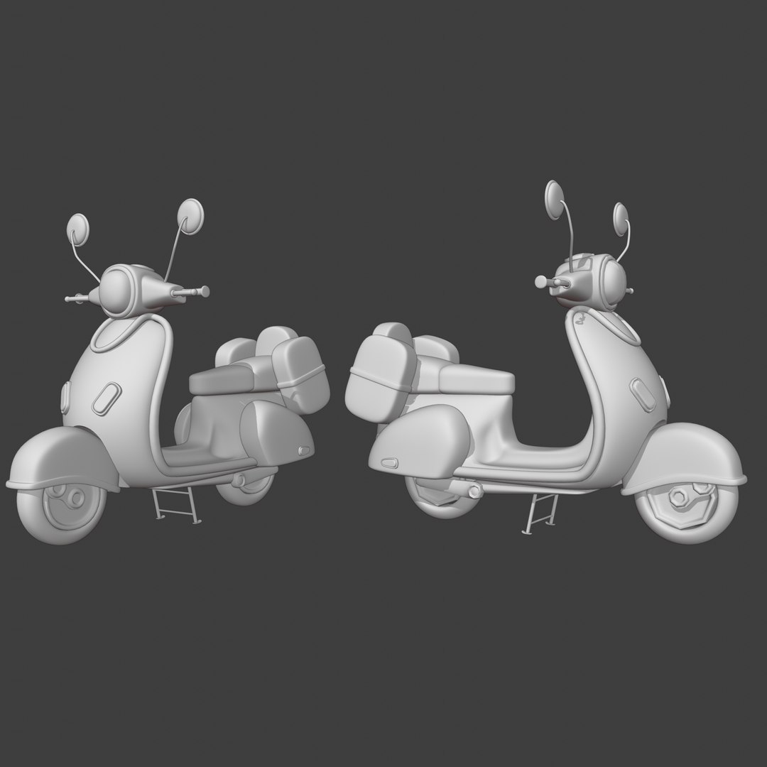 Stylized Cartoon Scooter 3D Model - TurboSquid 2261321