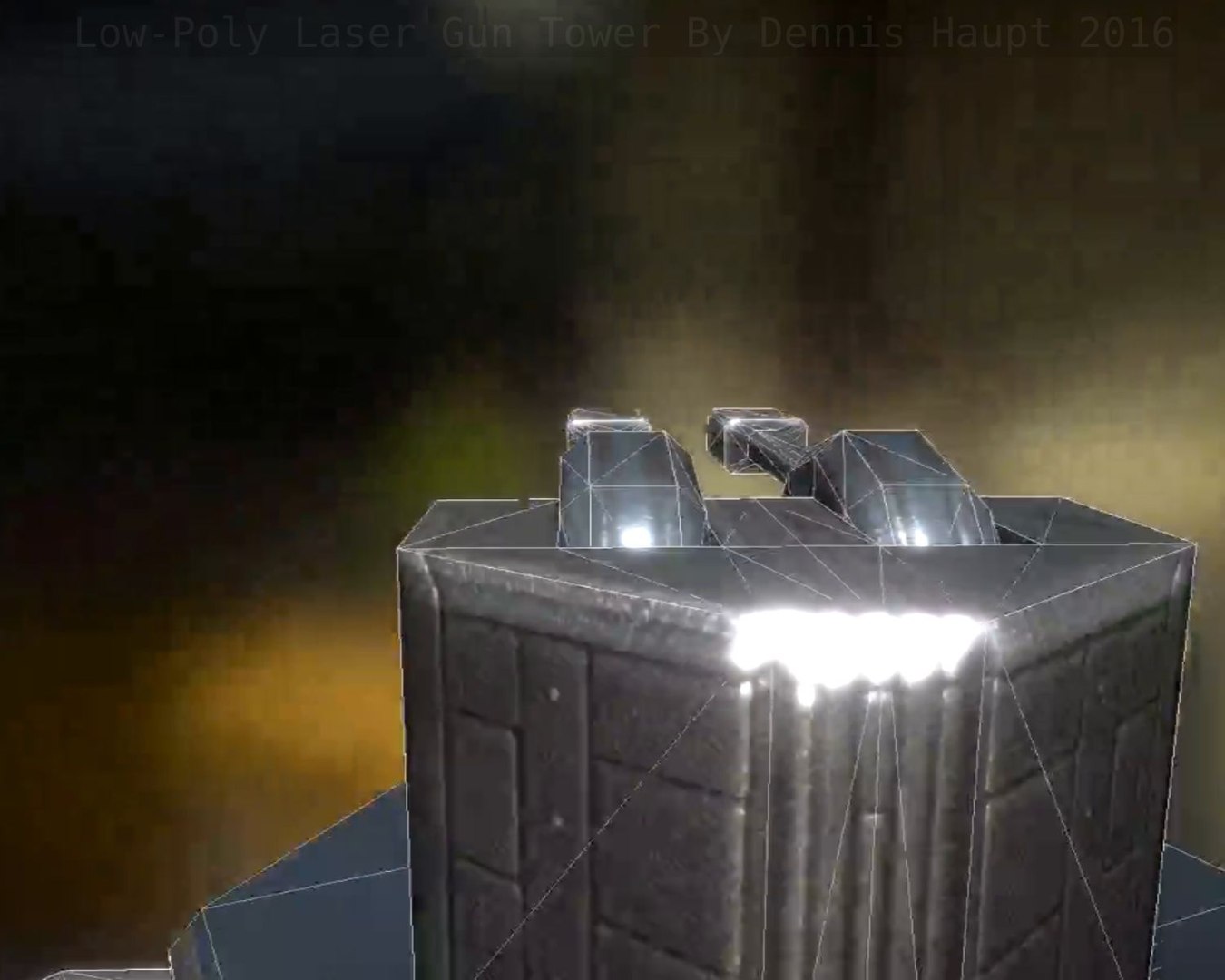 3d Model Low-poly Laser Gun Tower