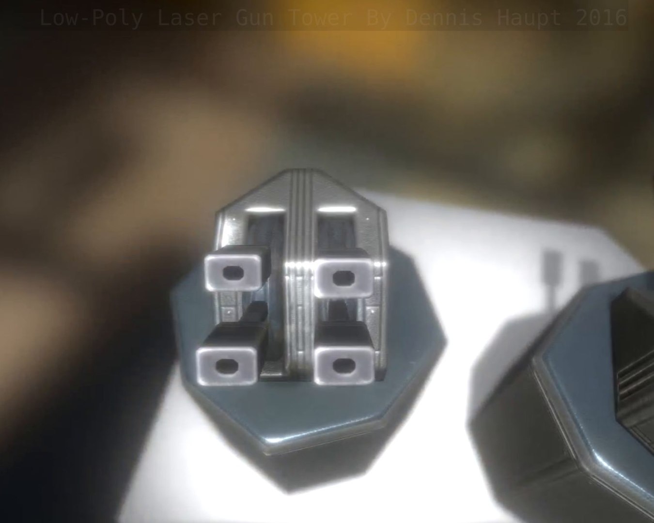 3d Model Low-poly Laser Gun Tower