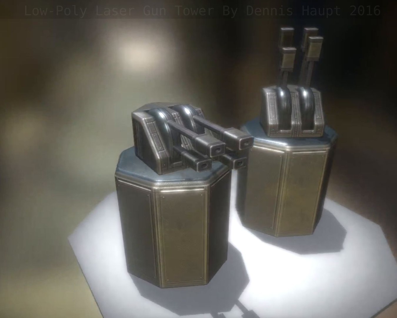 3d Model Low-poly Laser Gun Tower