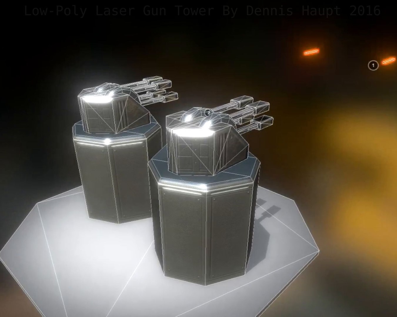 3d Model Low-poly Laser Gun Tower