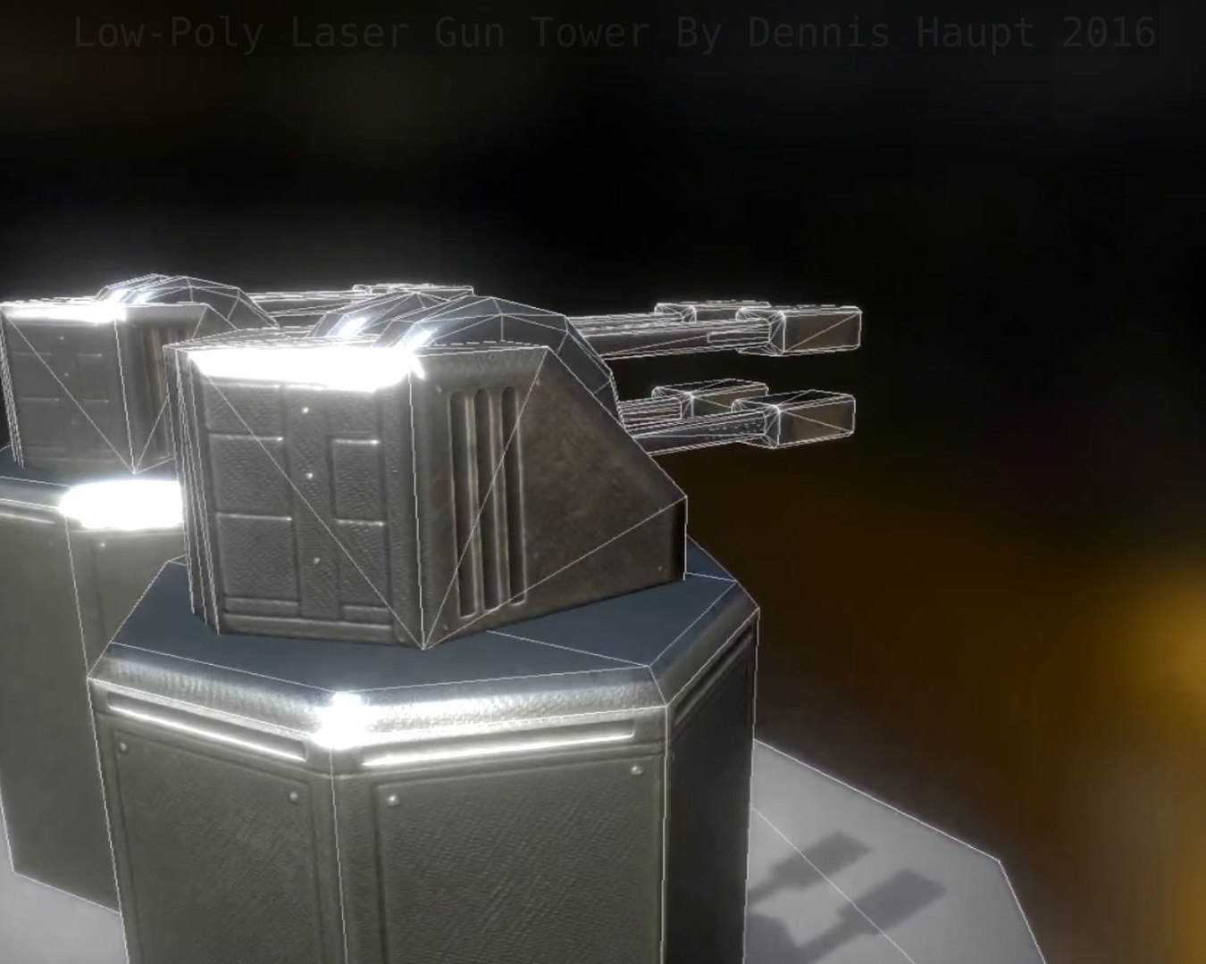 3d Model Low-poly Laser Gun Tower