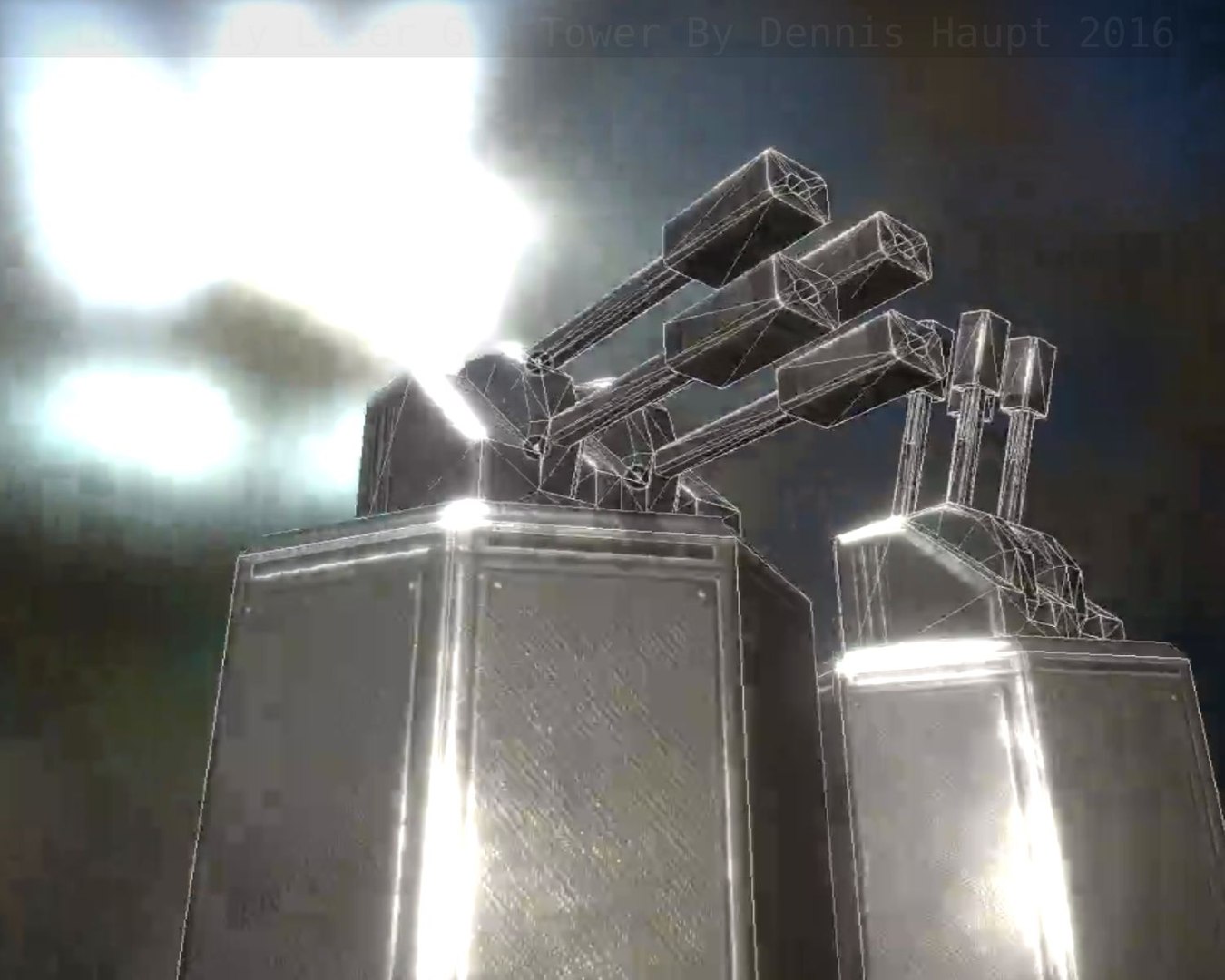 3d Model Low-poly Laser Gun Tower