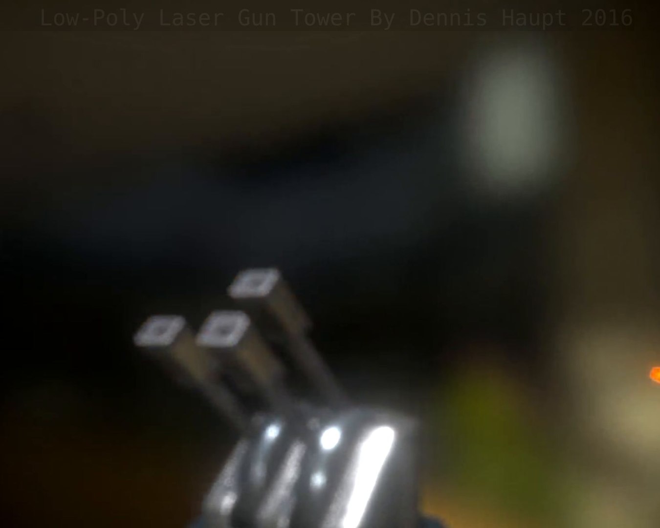 3d Model Low-poly Laser Gun Tower