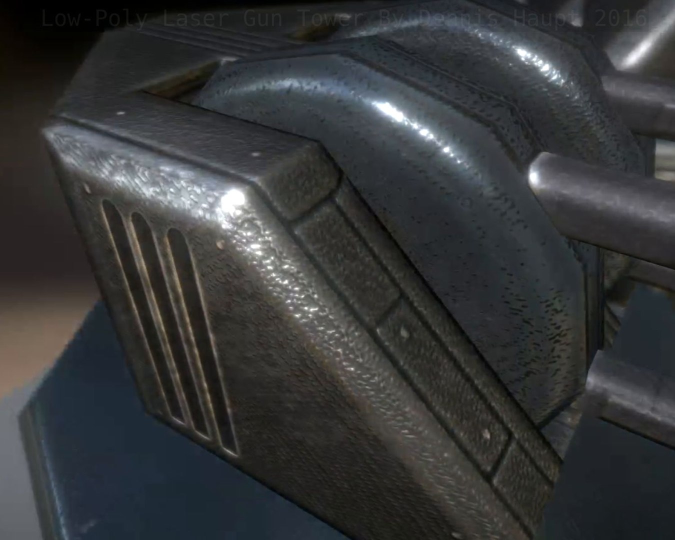 3d model low-poly laser gun tower