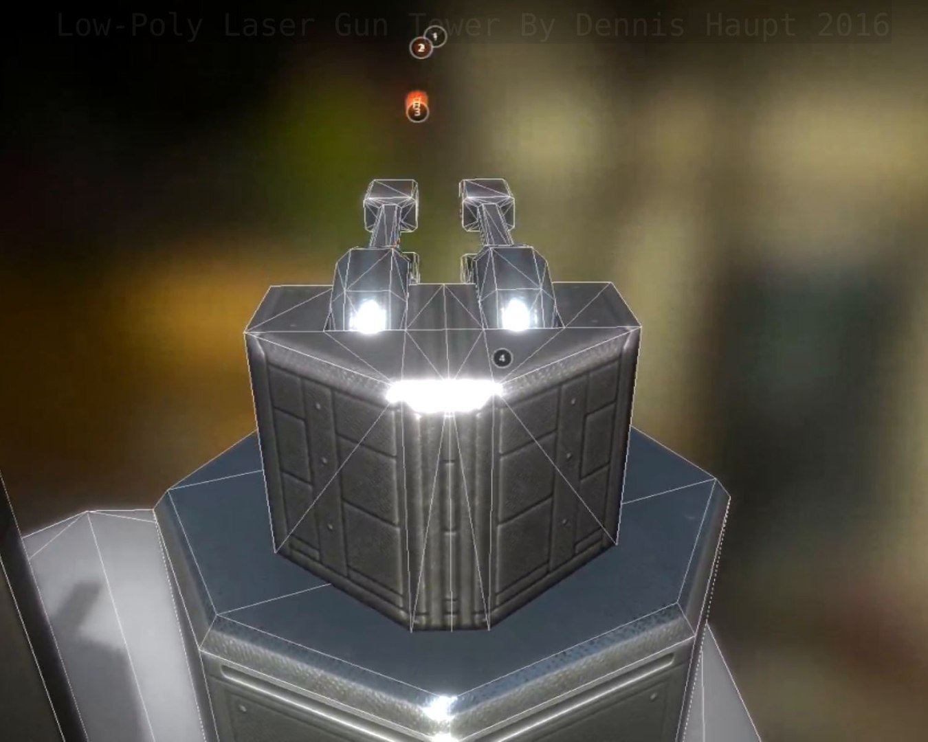 3d Model Low-poly Laser Gun Tower