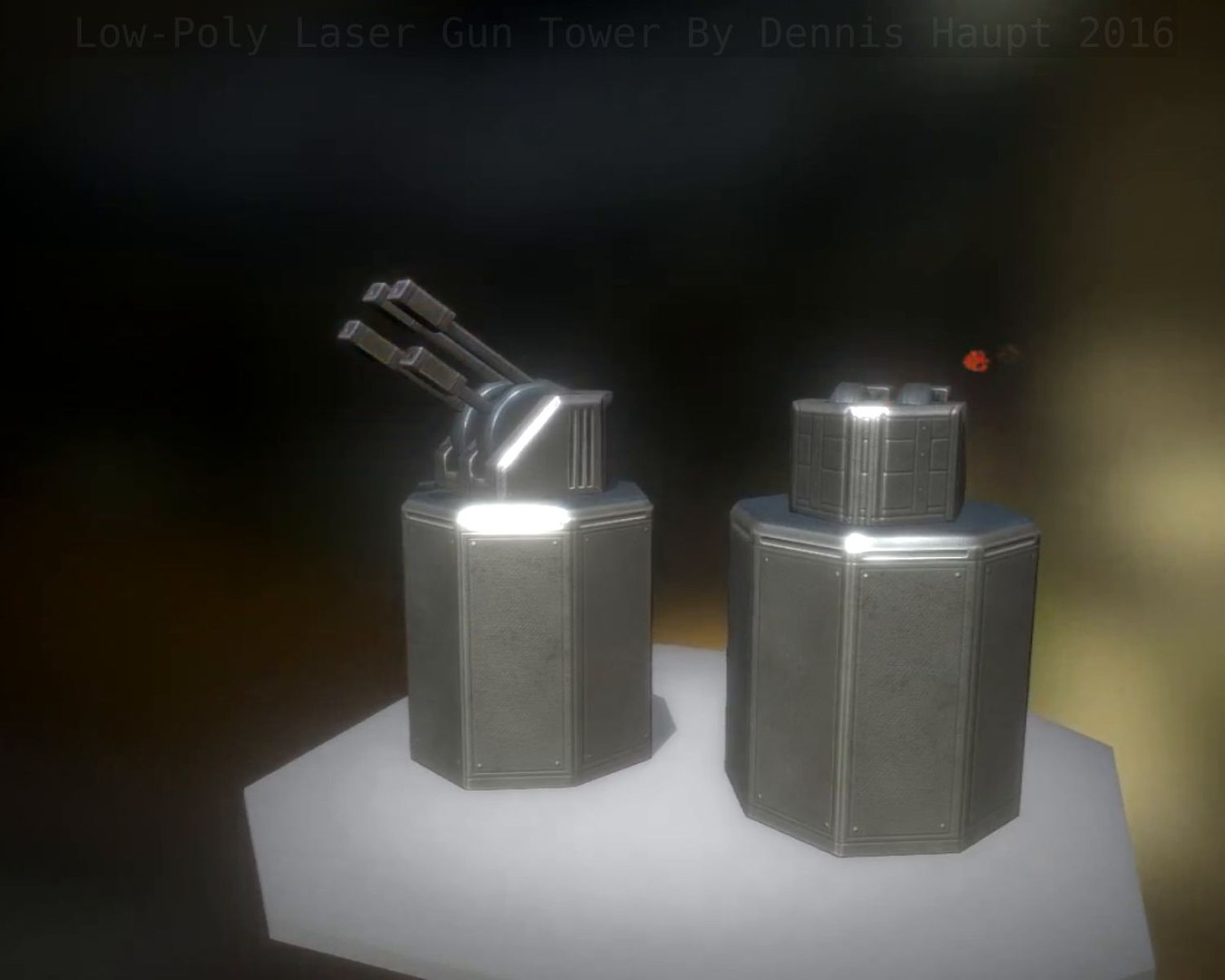3d Model Low-poly Laser Gun Tower