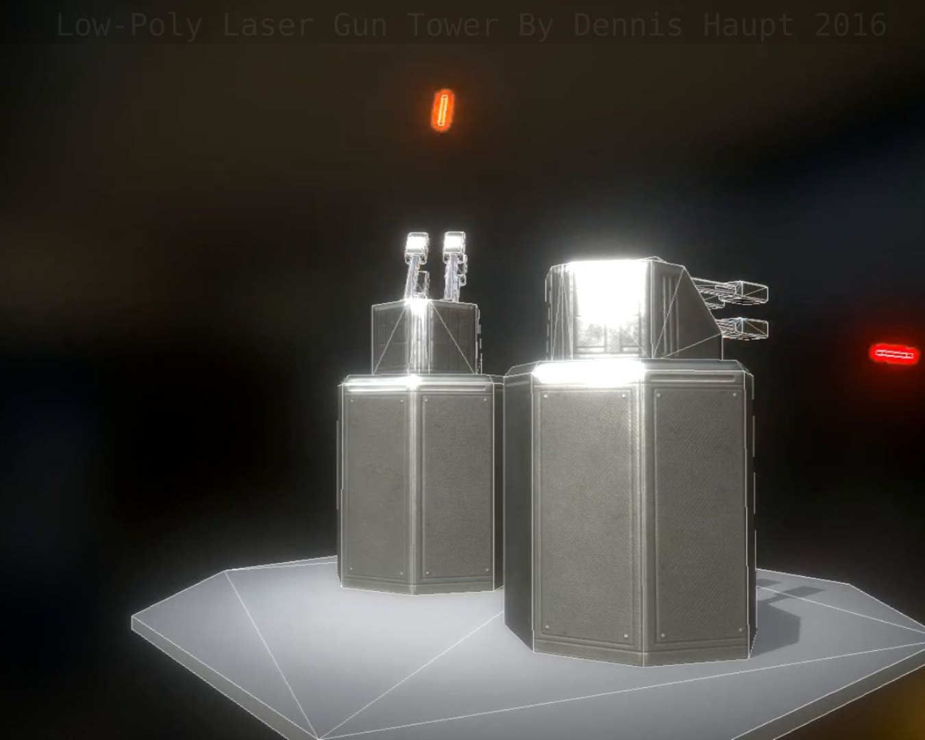 3d Model Low-poly Laser Gun Tower