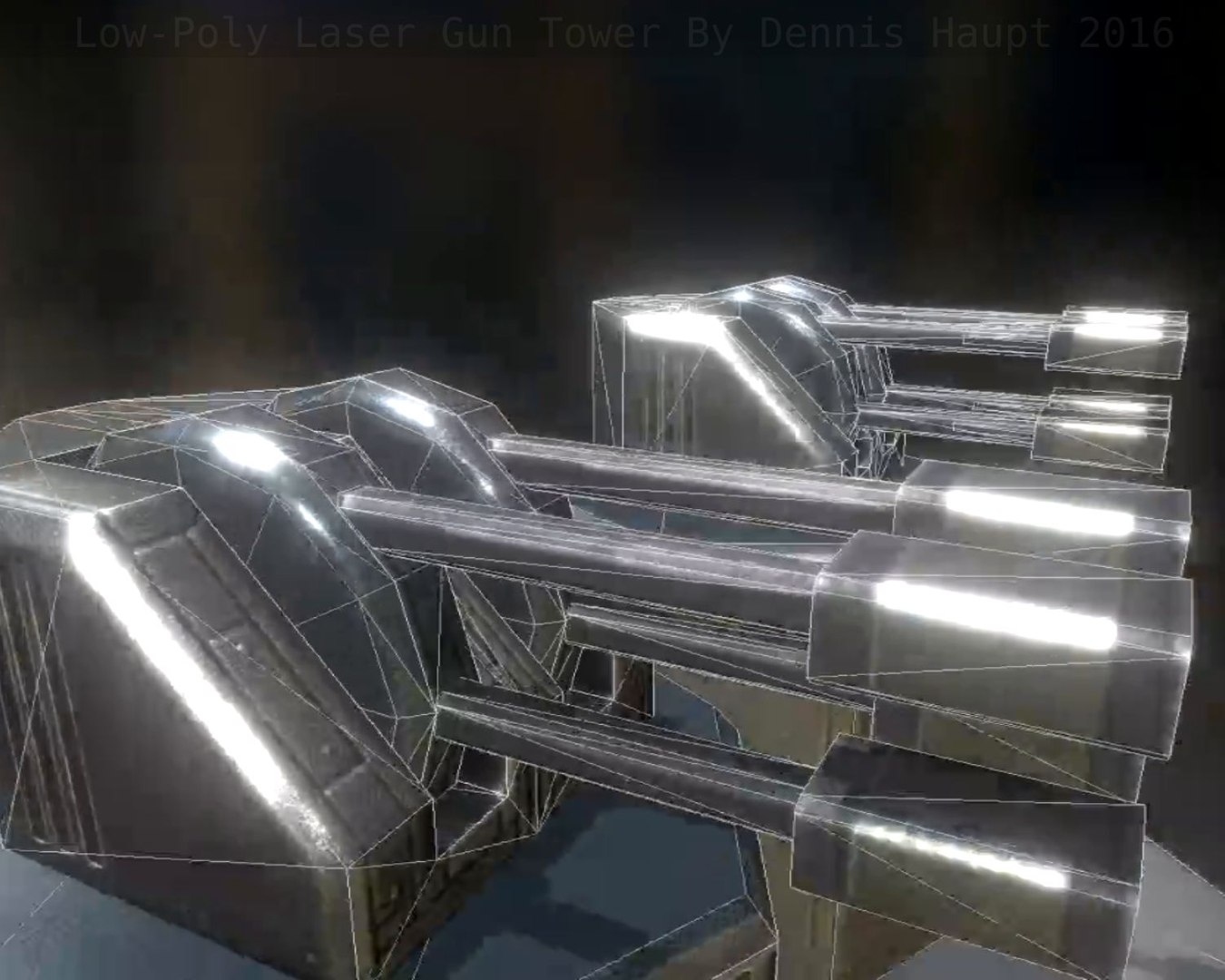 3d Model Low-poly Laser Gun Tower
