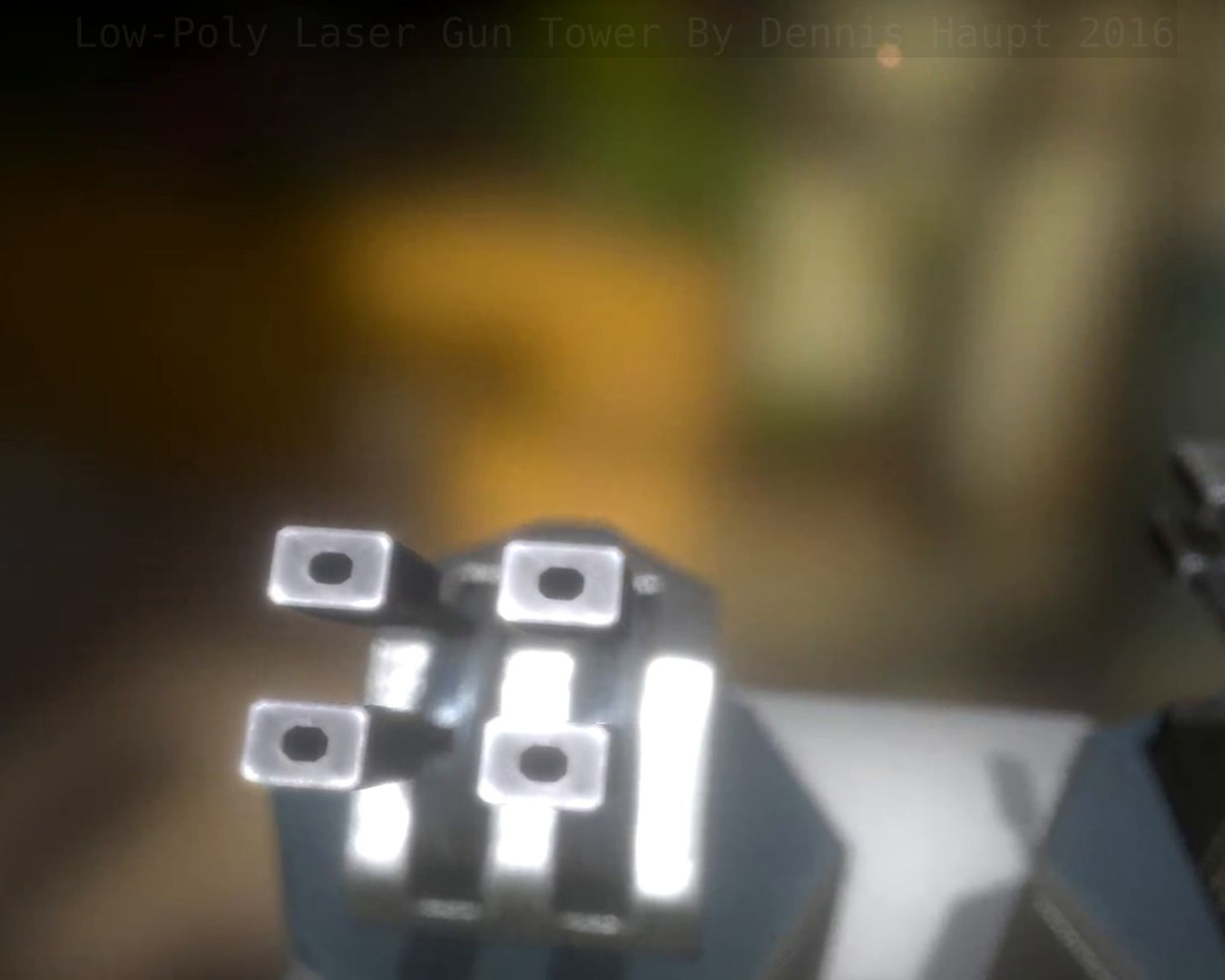 3d Model Low-poly Laser Gun Tower