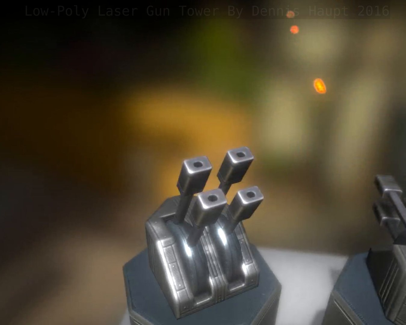 3d Model Low-poly Laser Gun Tower