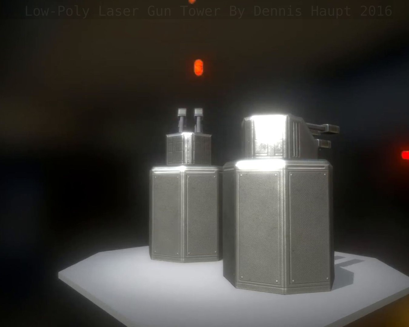 3d Model Low-poly Laser Gun Tower