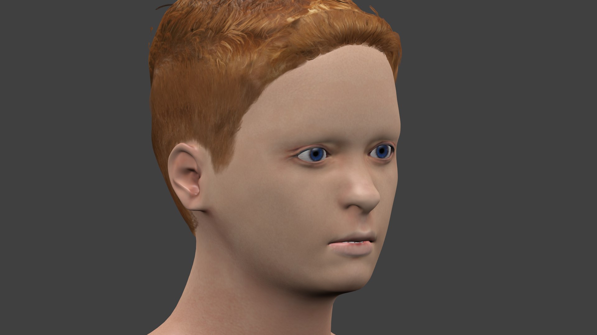 3d 3ds Realistic Child Boy Head Face