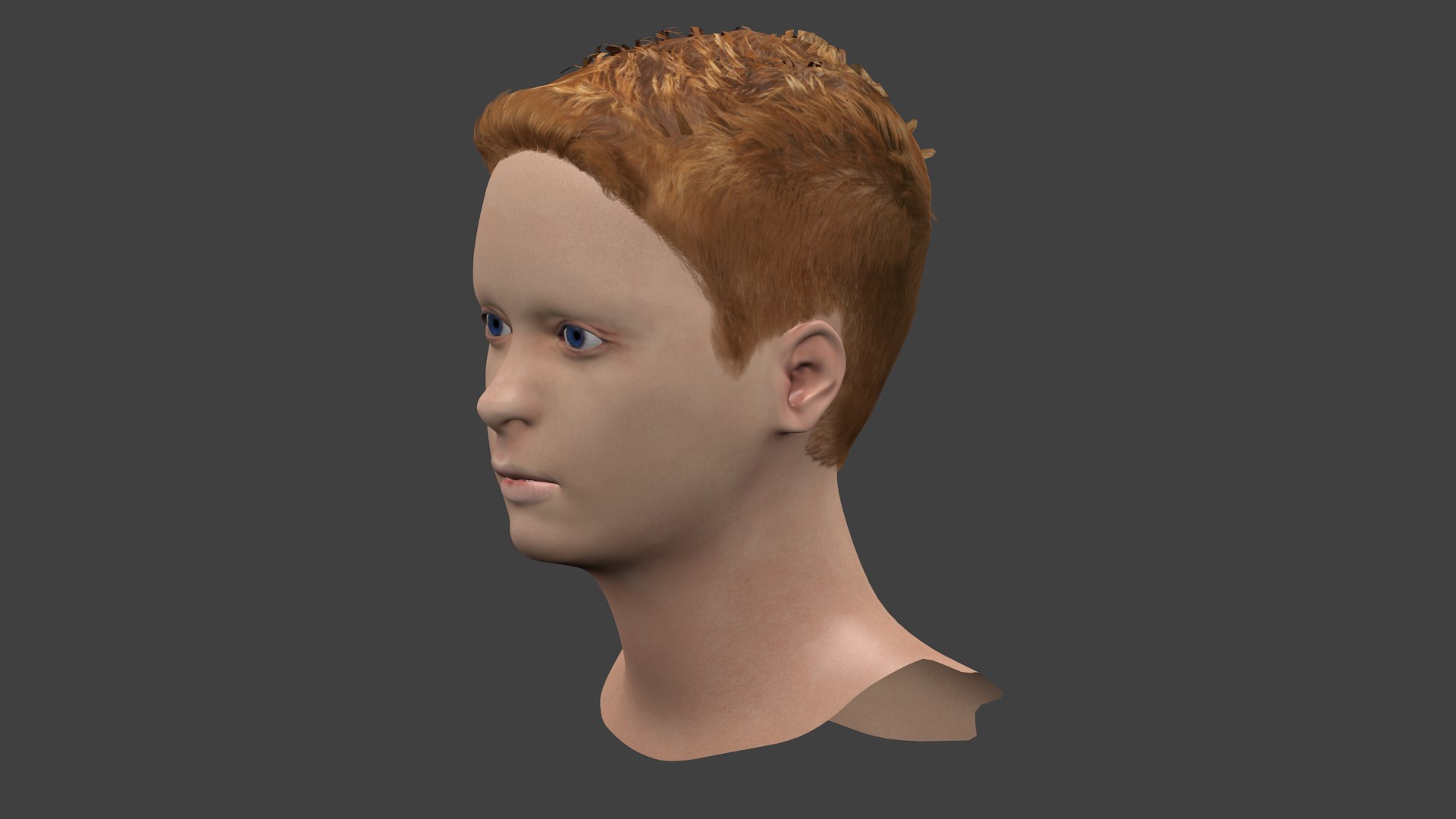 3d 3ds Realistic Child Boy Head Face