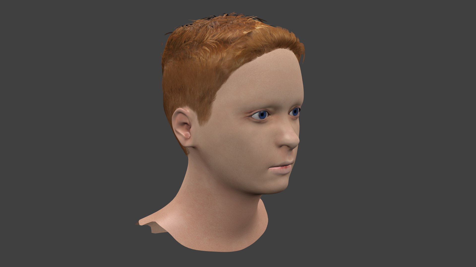 3d 3ds Realistic Child Boy Head Face
