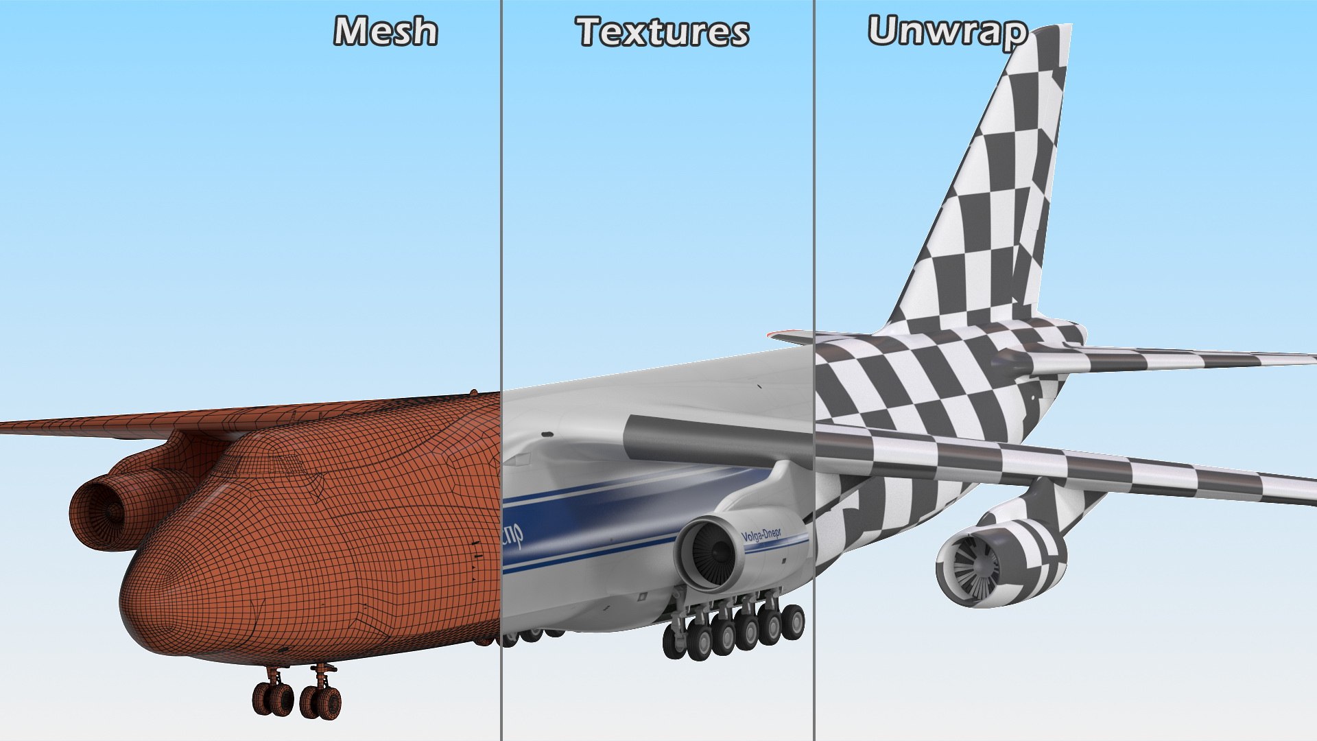 3D model Antonov An124 Ruslan Aircraft Volga Dnepr - TurboSquid 1772737
