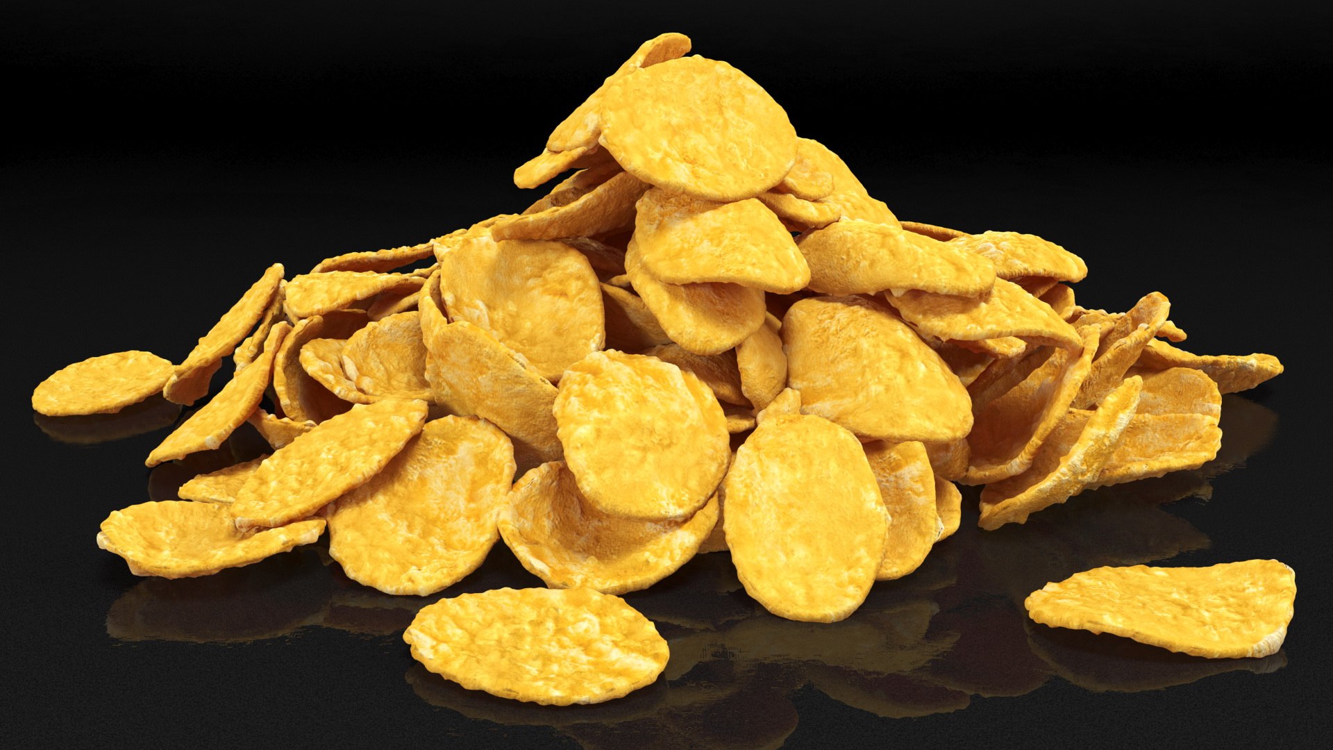 Pile Of Dry Corn Flakes 3D Model - TurboSquid 1747722
