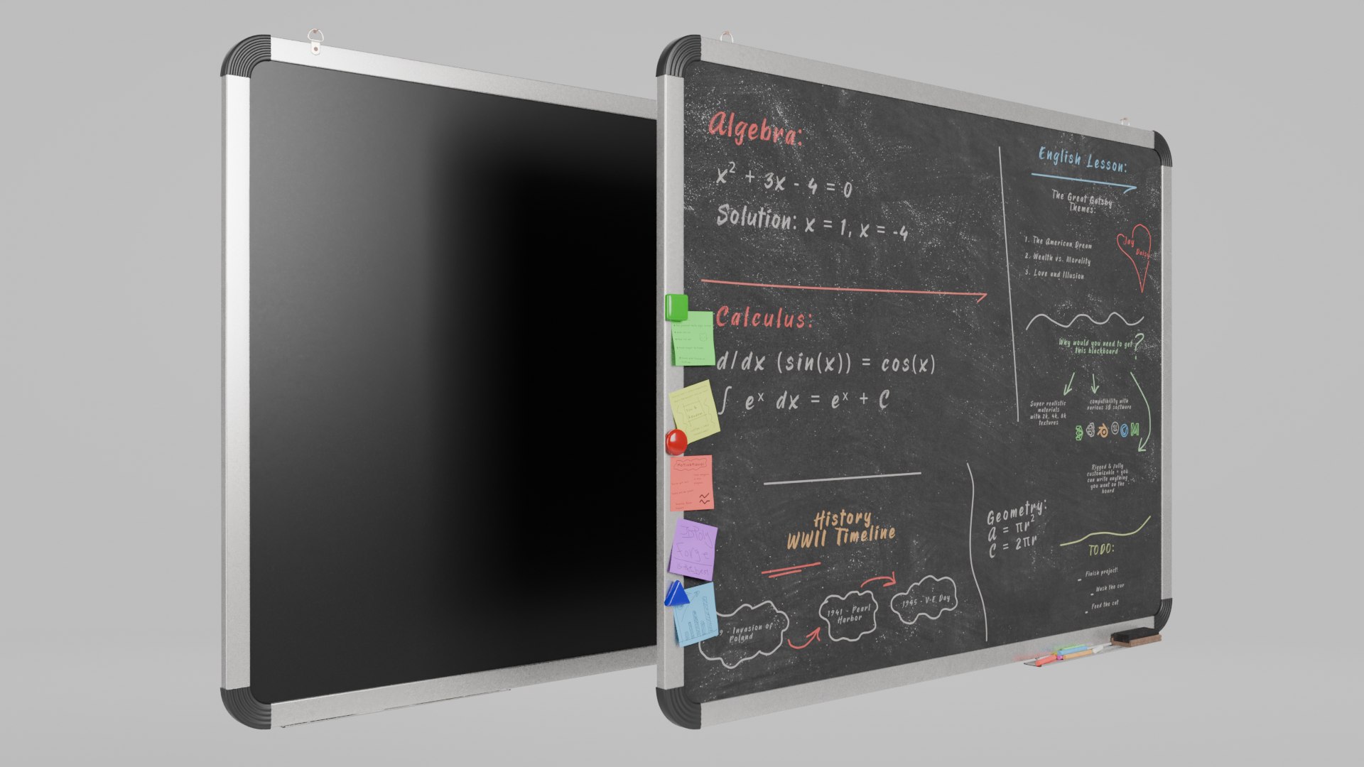 Professional Metal Blackboard Duo - Customizable Writing Board Set ...