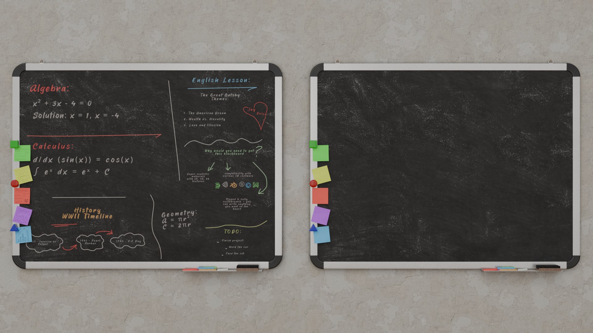 Professional Metal Blackboard Duo - Customizable Writing Board Set ...