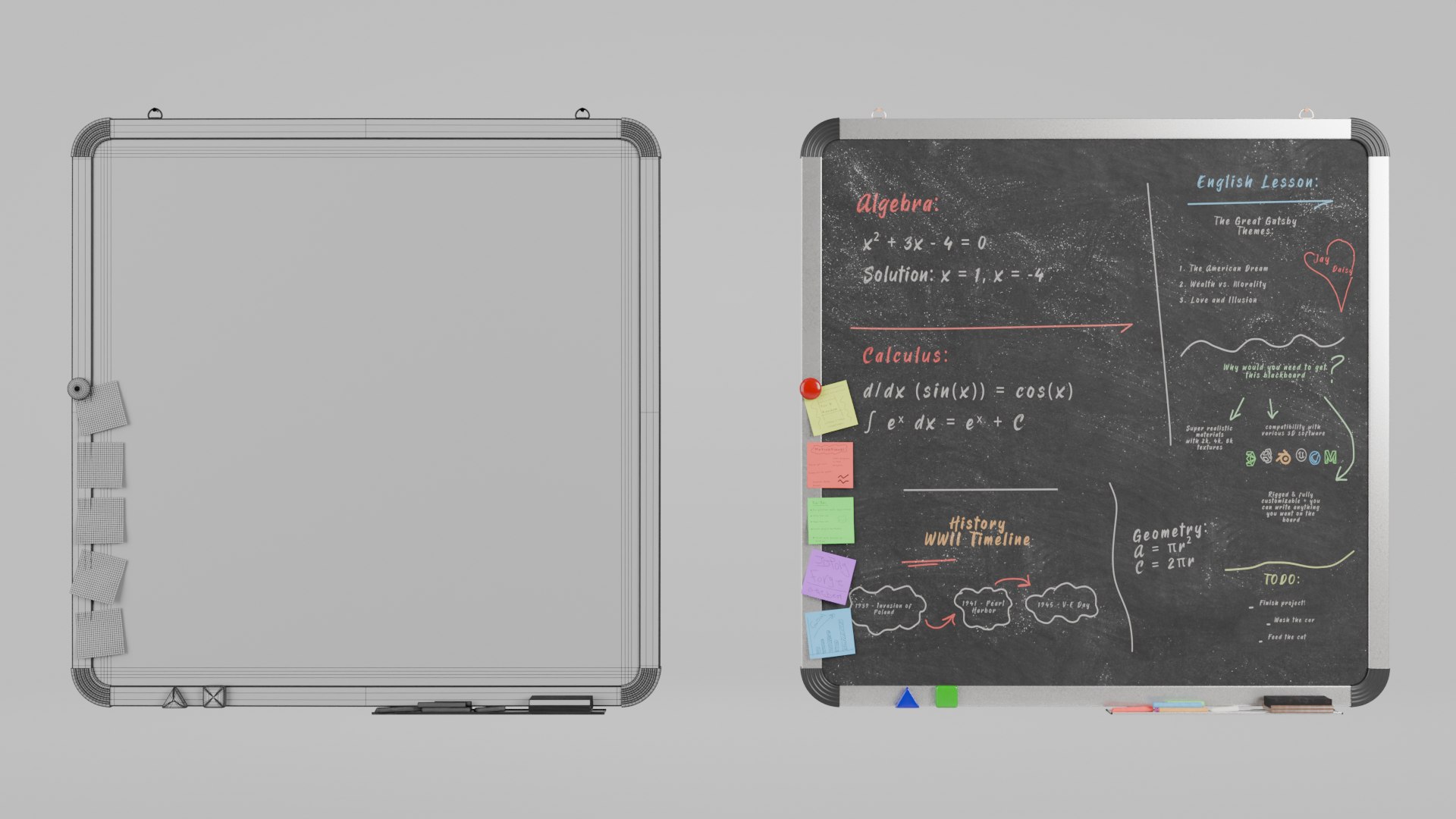 Professional Metal Blackboard Duo - Customizable Writing Board Set ...