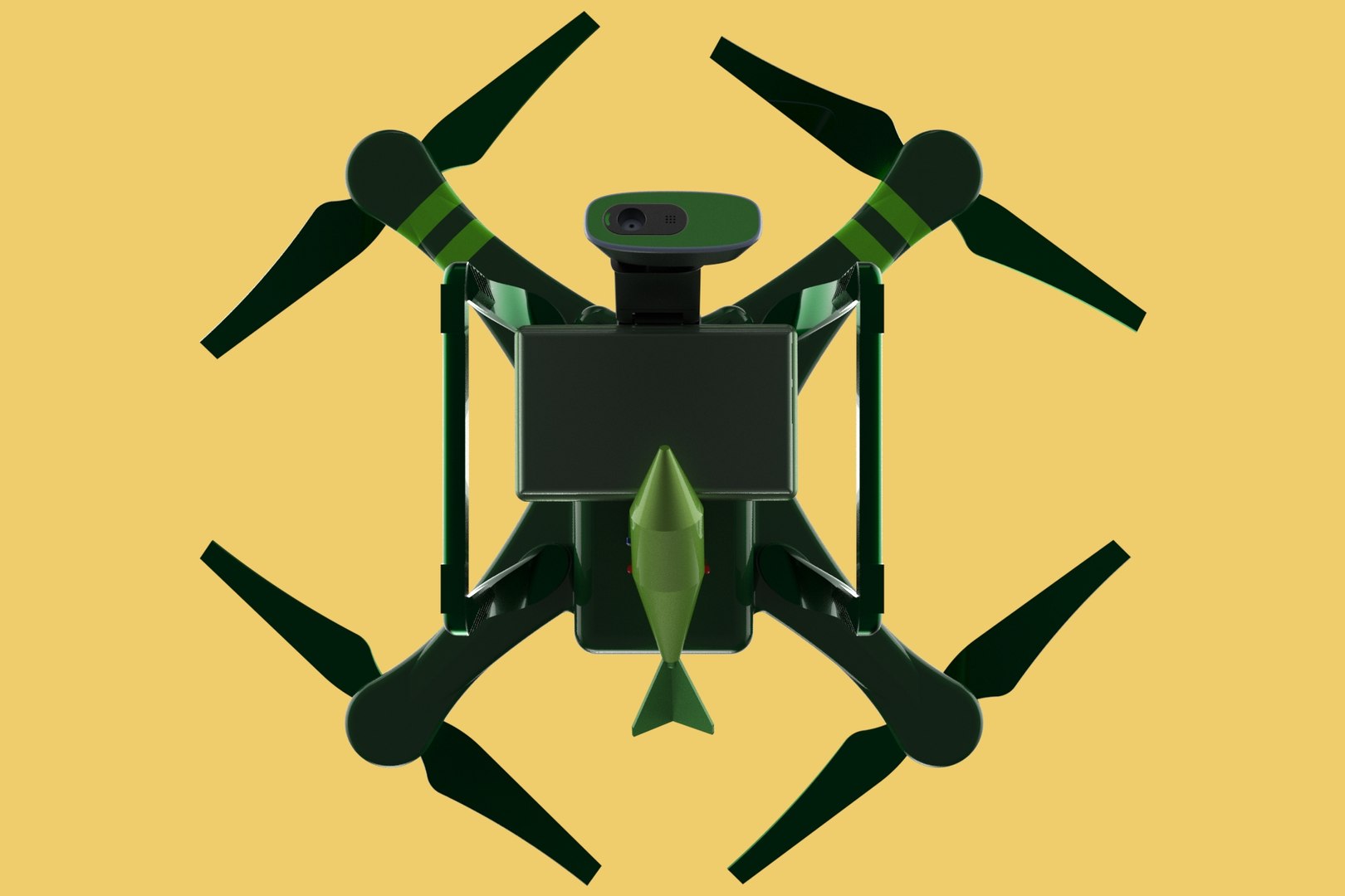 3D MILITARY UAV DRONE QUADCOPTER MISSILE TORPEDO AIR BOMB COMBAT Model ...