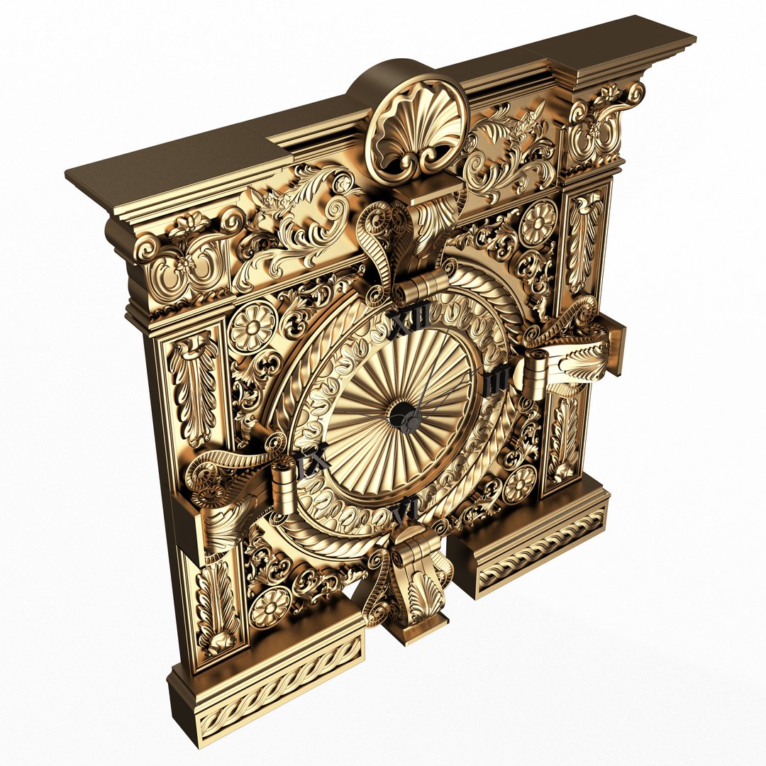 3D Classic Wall Clock 015 Gold - TurboSquid 2137814
