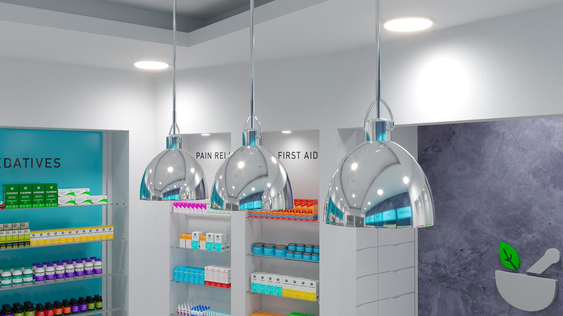 Modern Pharmacy Interior 3D Model - TurboSquid 2369021