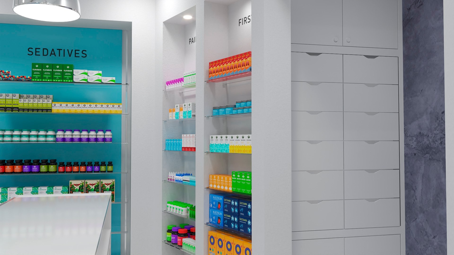 Modern Pharmacy Interior 3D Model - TurboSquid 2369021
